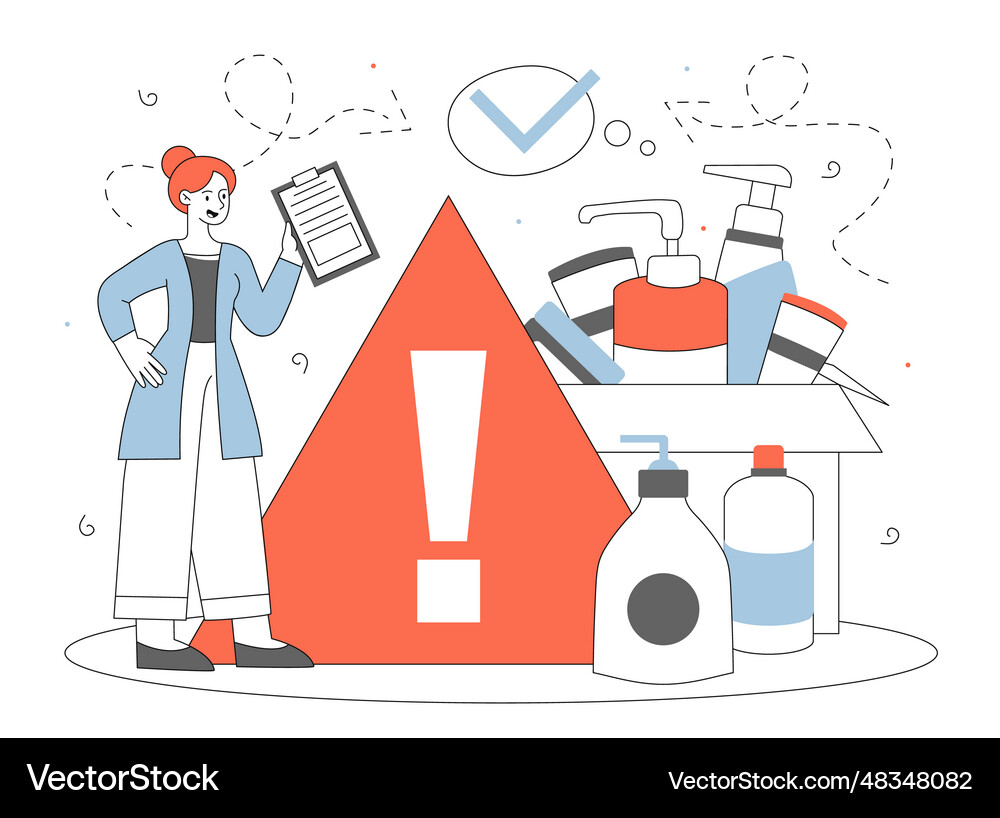 Product safety management line concept Royalty Free Vector