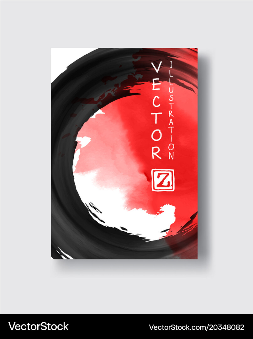 Red and black abstract background with ink splats Vector Image