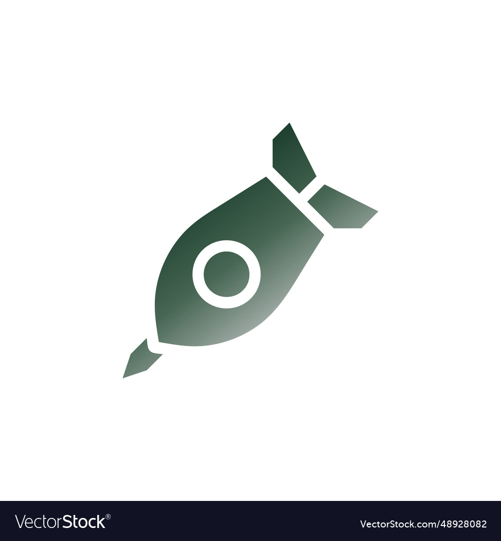 Rocket icon solid gradient green white colour Vector Image