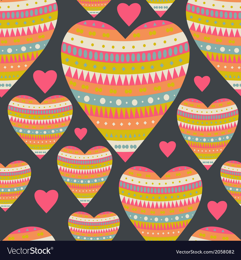 Seamless pattern with hearts for valentines day Vector Image