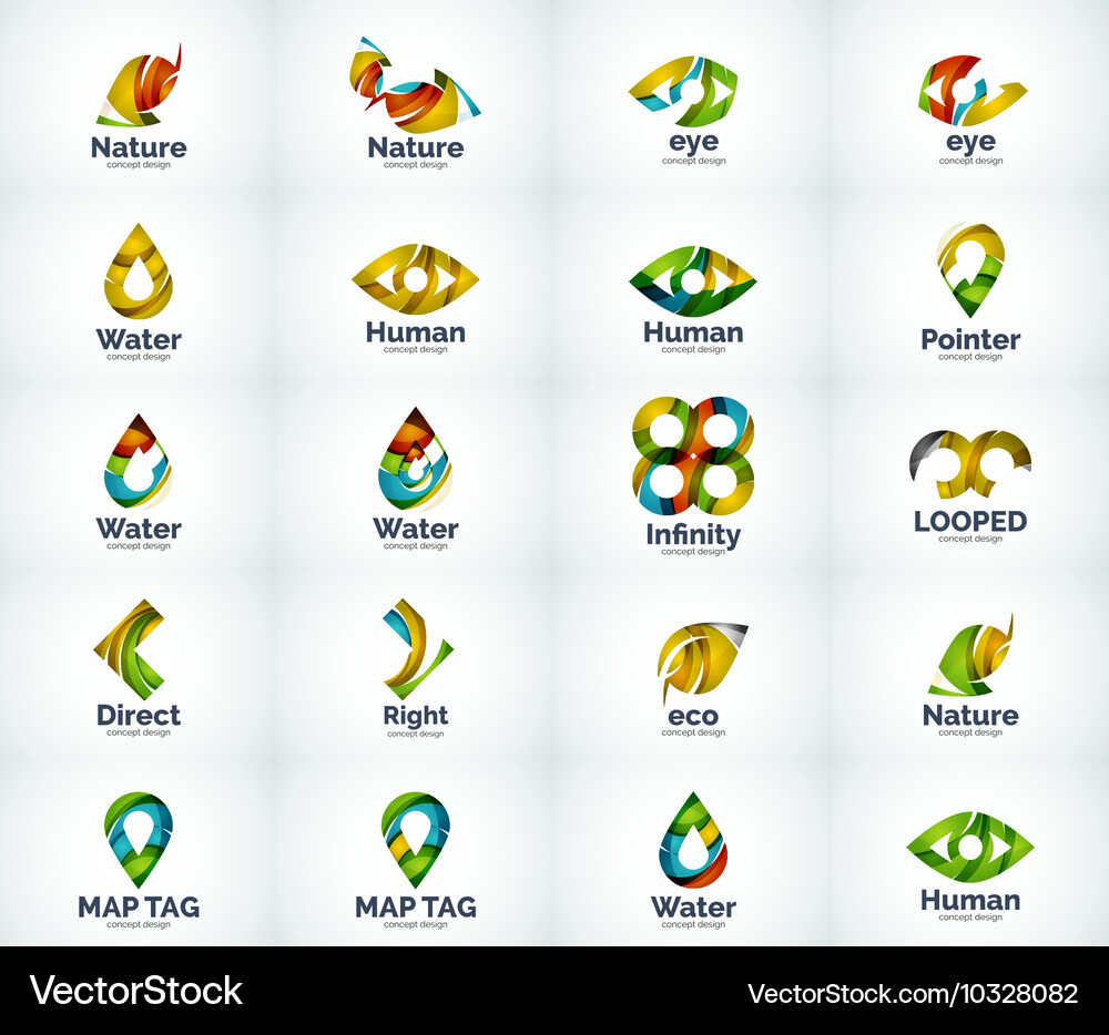 Set of abstract logo icons Royalty Free Vector Image