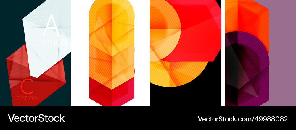 Set of geometric poster backgrounds Royalty Free Vector