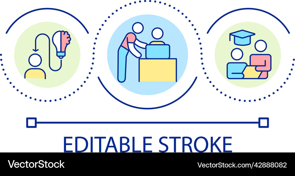 Teaching loop concept icon Royalty Free Vector Image