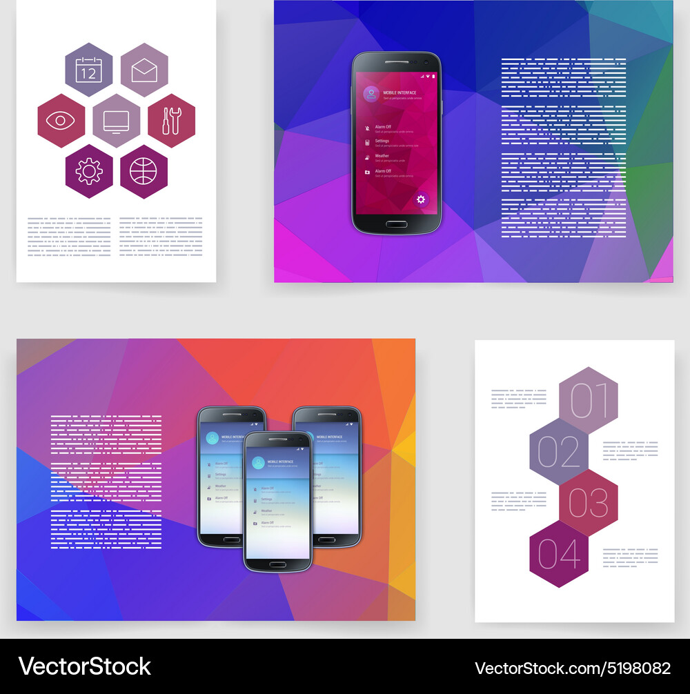 Templates design set of web mail brochures Vector Image