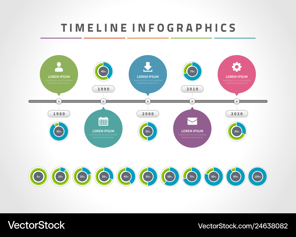 Timeline infographics and icons design Royalty Free Vector