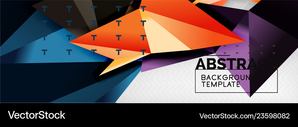 Triangles background techno template Royalty Free Vector