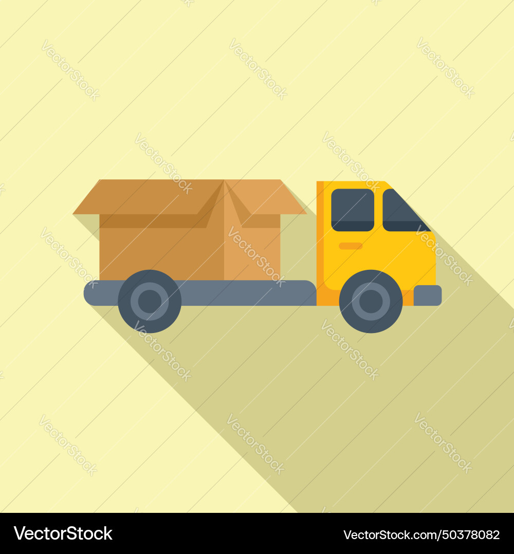 Truck parcel delivery icon flat service Royalty Free Vector