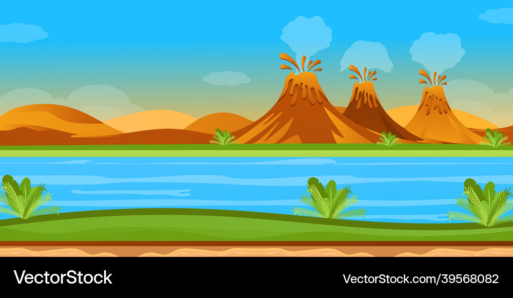 Volcanoes Royalty Free Vector Image - VectorStock