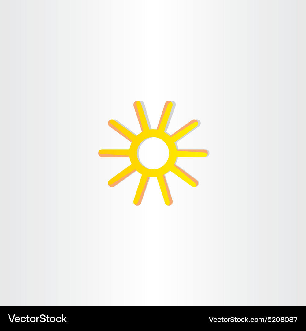 Abstract yellow stylized sun icon Royalty Free Vector Image