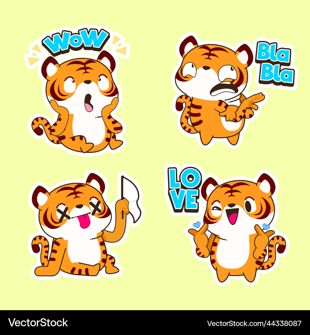 Cute little tiger cartoon Royalty Free Vector Image