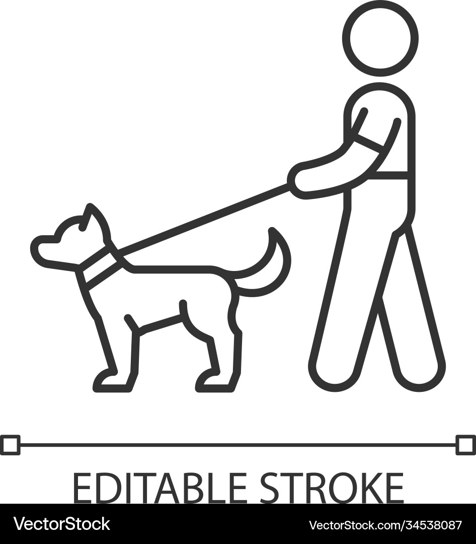 Dog walker linear icon Royalty Free Vector Image