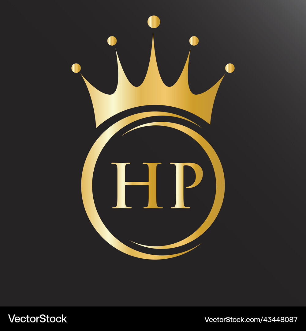 Letter hp crown logo royal for spa Royalty Free Vector Image