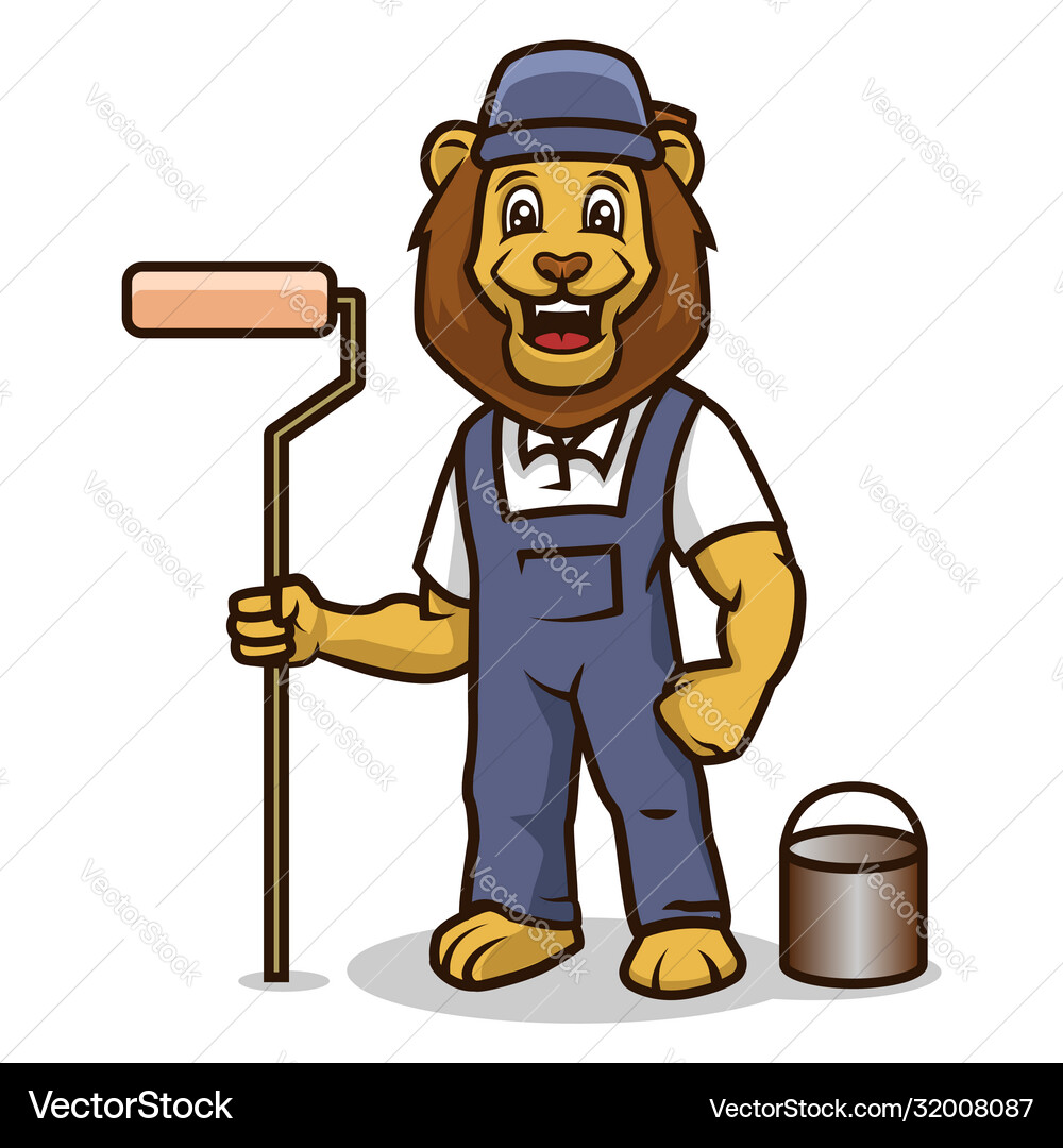 Lion smile cute mascot design Royalty Free Vector Image