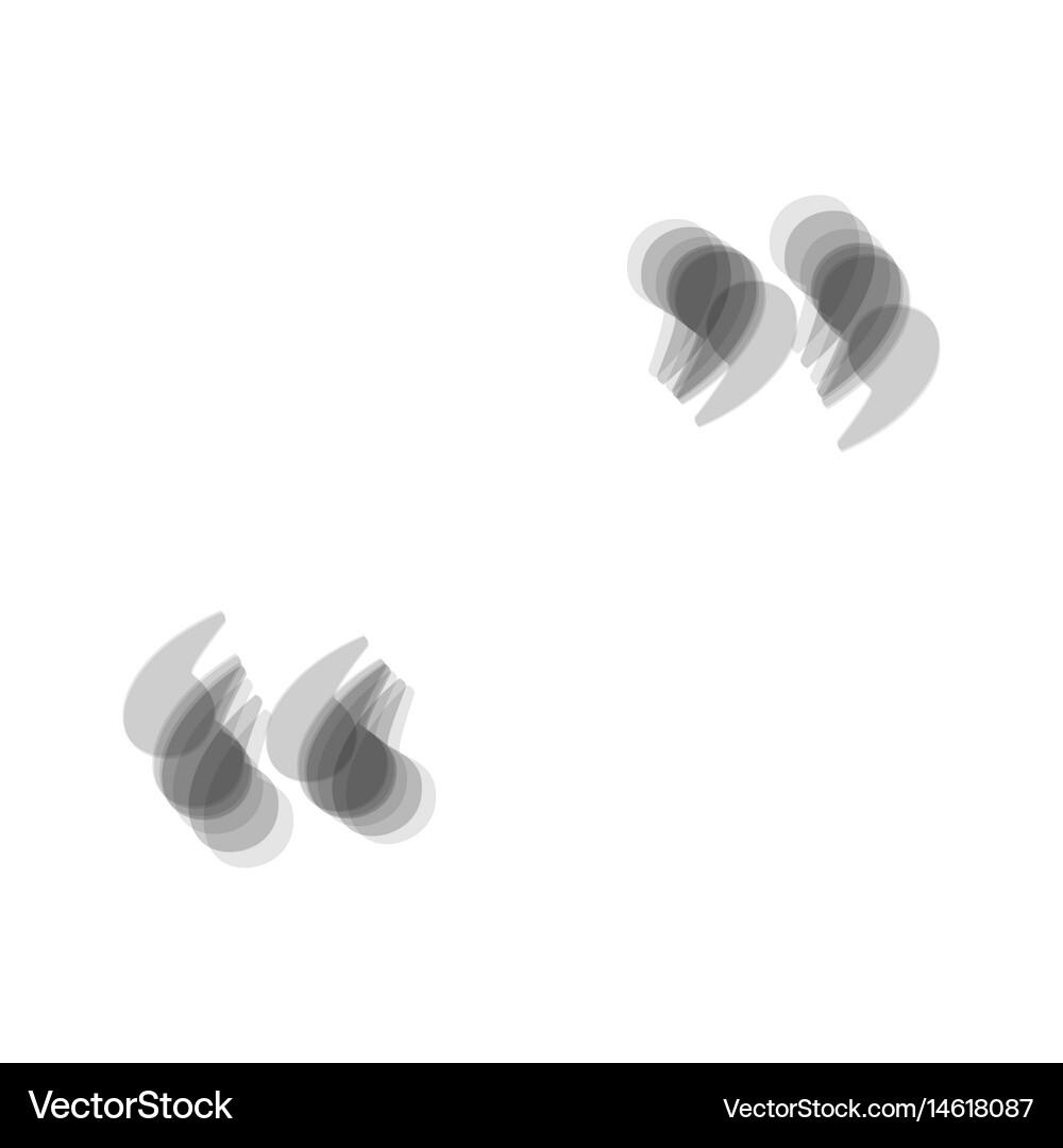 Quote sign gray icon shaked Royalty Free Vector Image