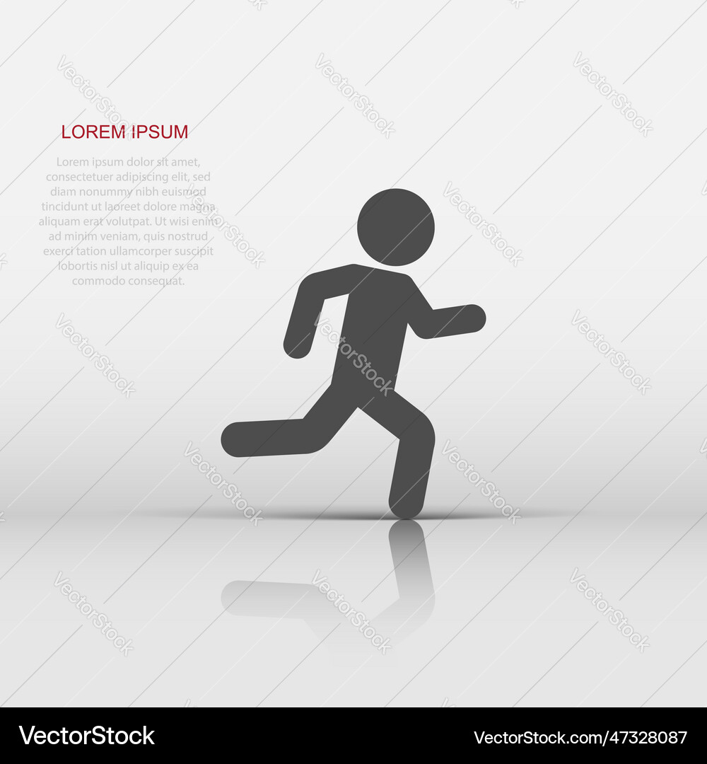 Running people sign icon in flat style run Vector Image
