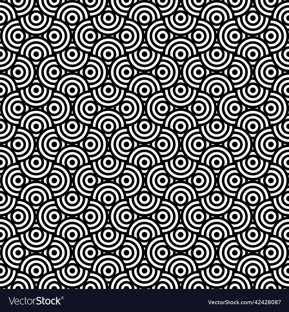 Striped circles seamless pattern Royalty Free Vector Image