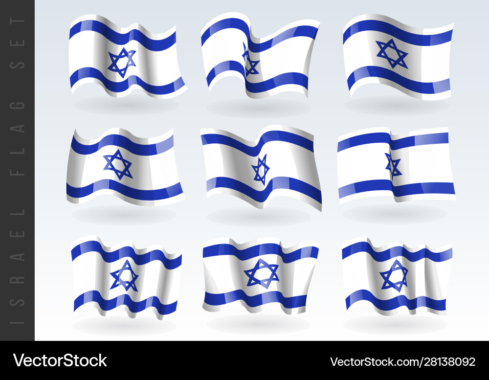 3d waving flag israel isolated on white Royalty Free Vector