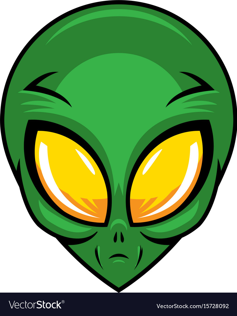 Alien head Royalty Free Vector Image - VectorStock