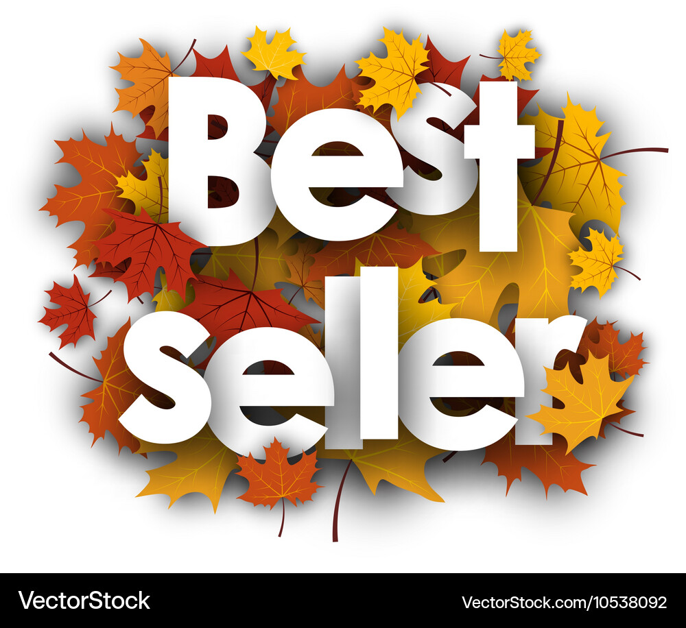 Best seller background with maple leaves Vector Image