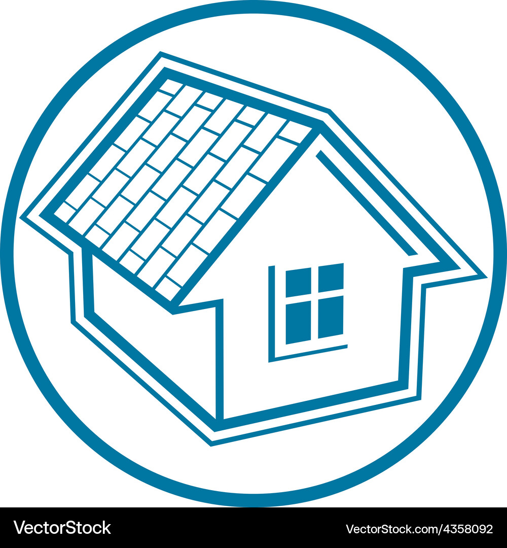 Country house constructed with bricks home symbol Vector Image