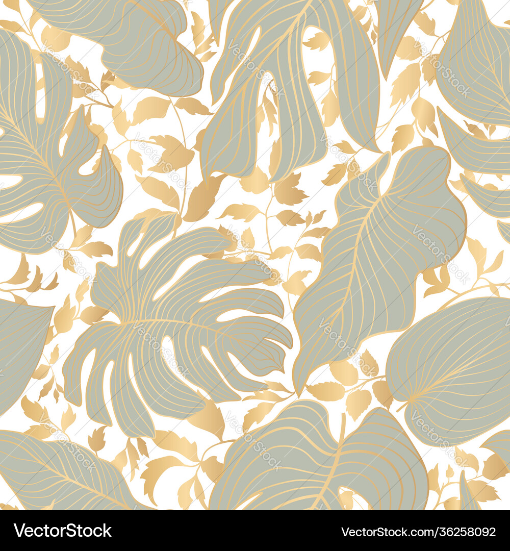 Floral leaves seamless pattern foliage garden Vector Image