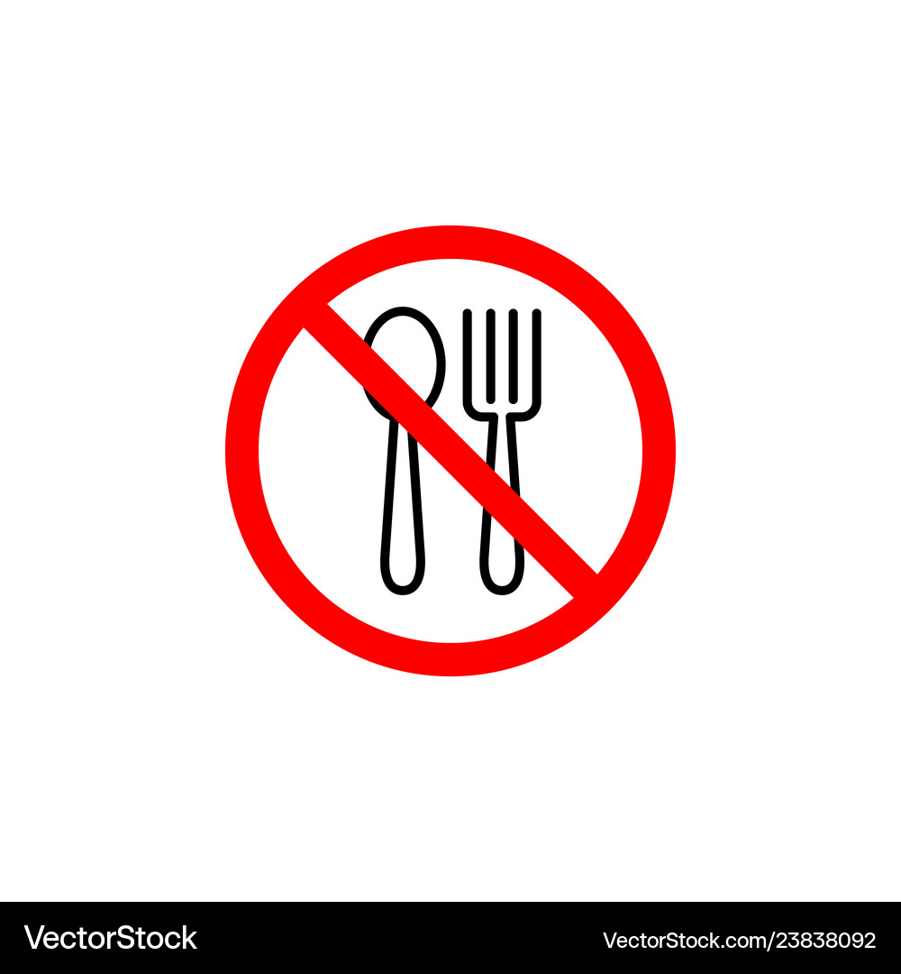 Forbidden eating forkspoon icon can be used Vector Image
