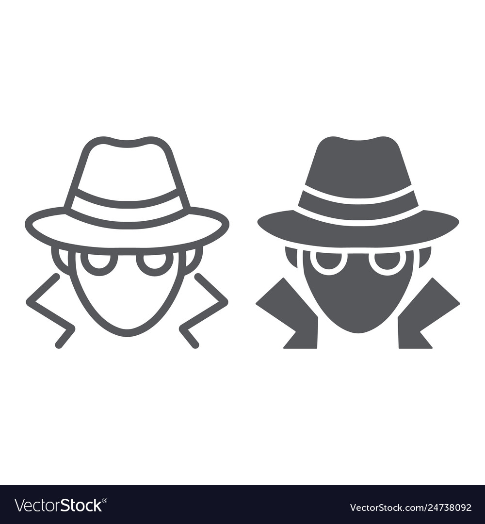 Fraud line and glyph icon anonymity agent Vector Image