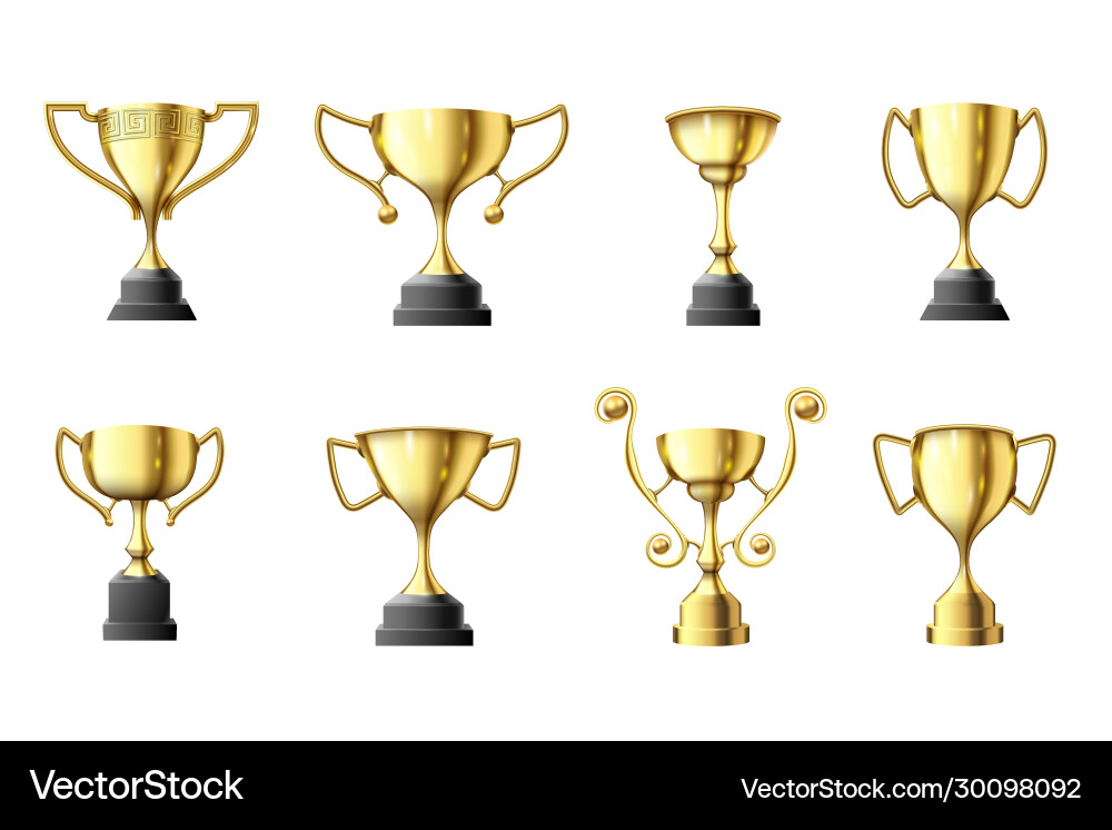 Golden trophy cup winners trophy first place Vector Image