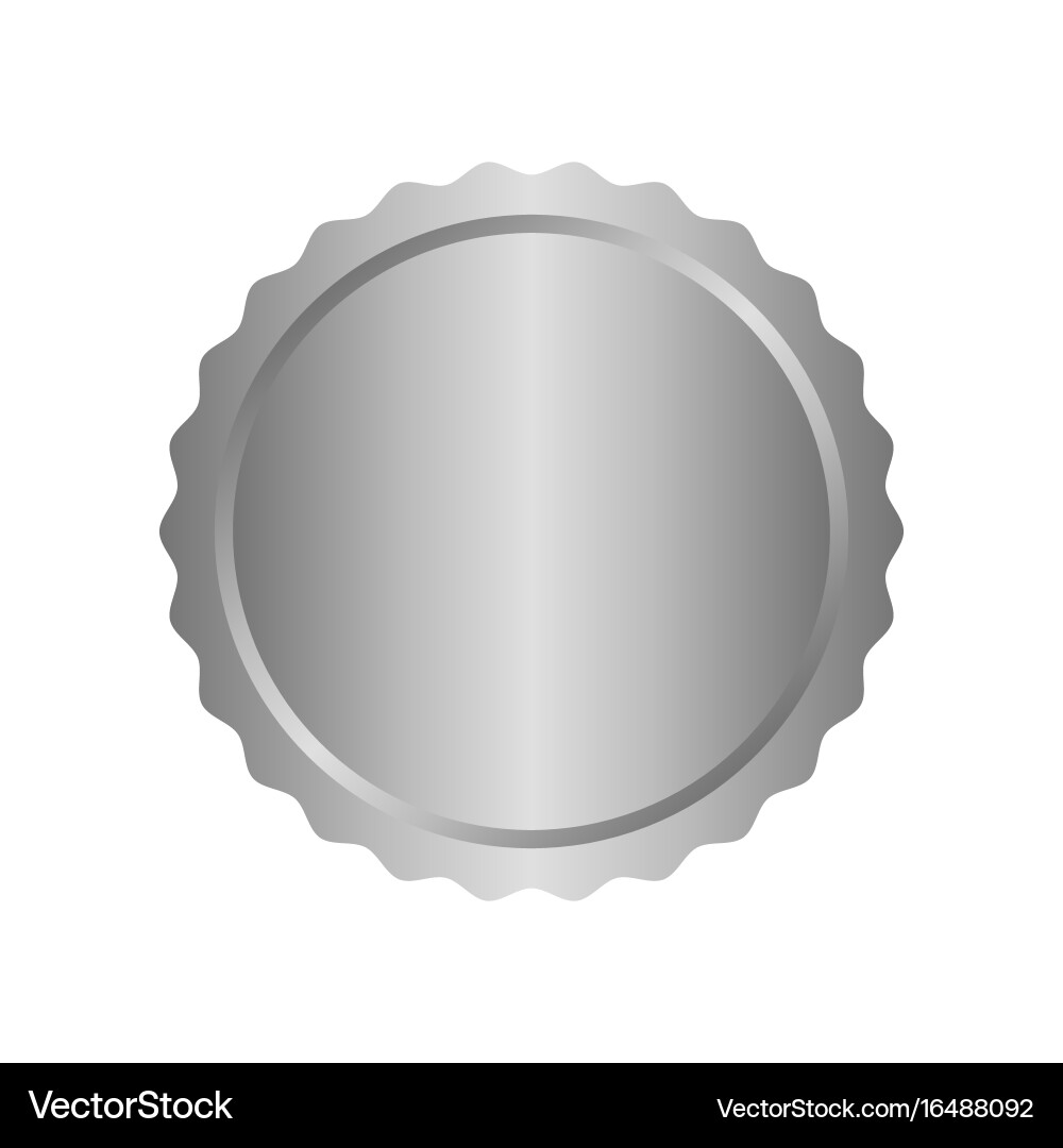 Modern metal silver circle metal badges labels Vector Image