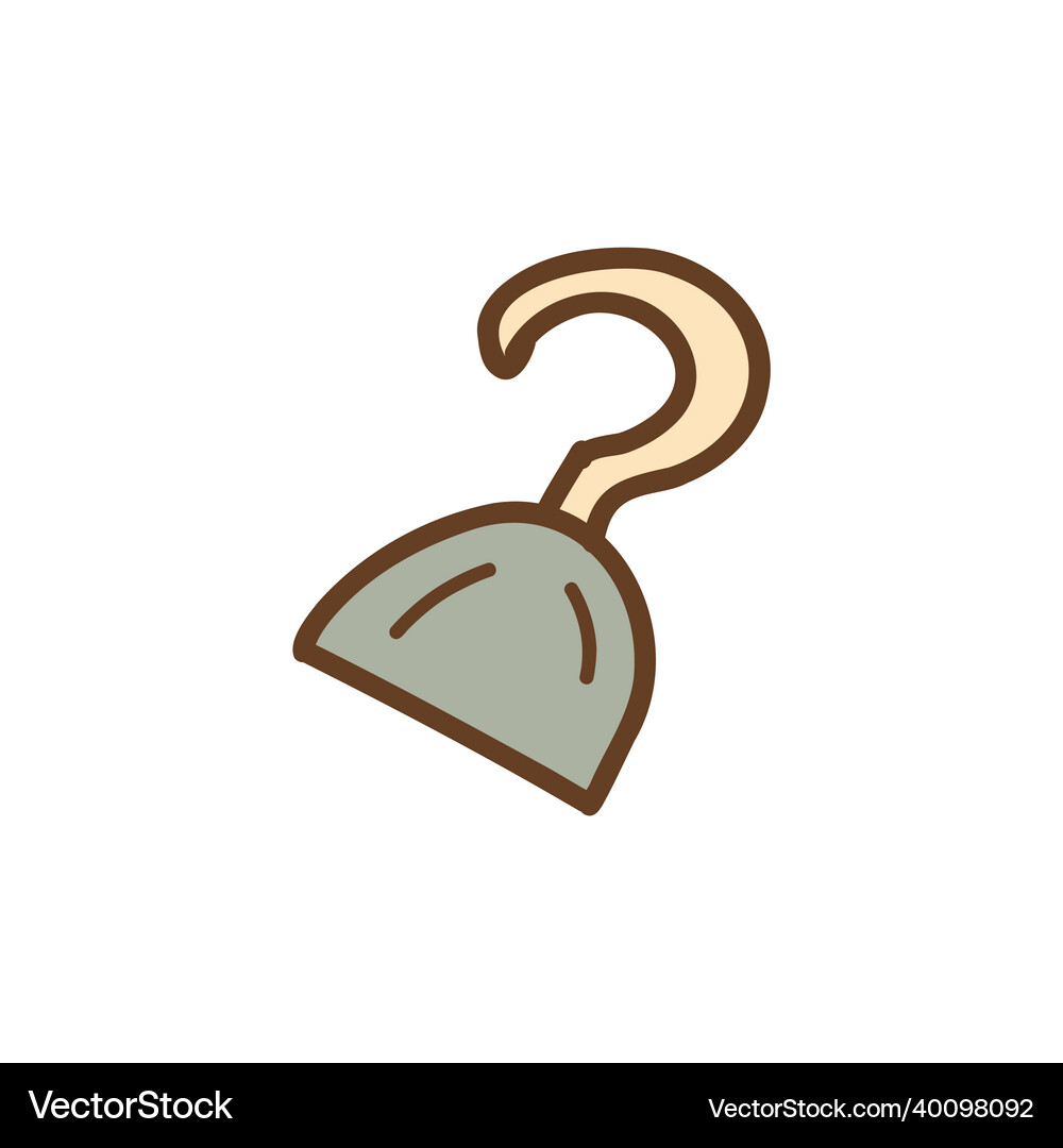 Pirate hook silver sharp prosthesis tool Vector Image