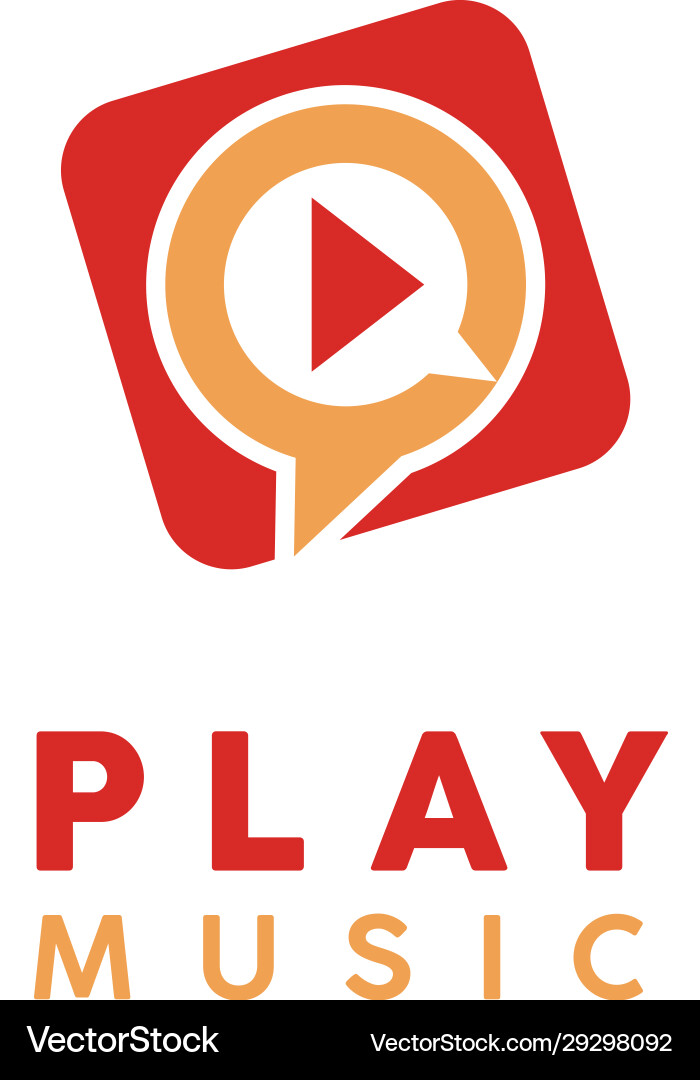 Play music video multimedia player icon app logo Vector Image