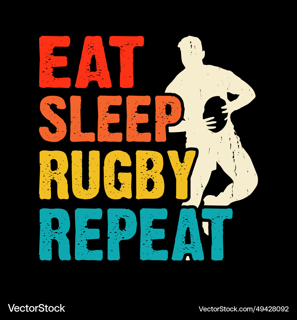 Rugby player coach t-shirt design Royalty Free Vector Image