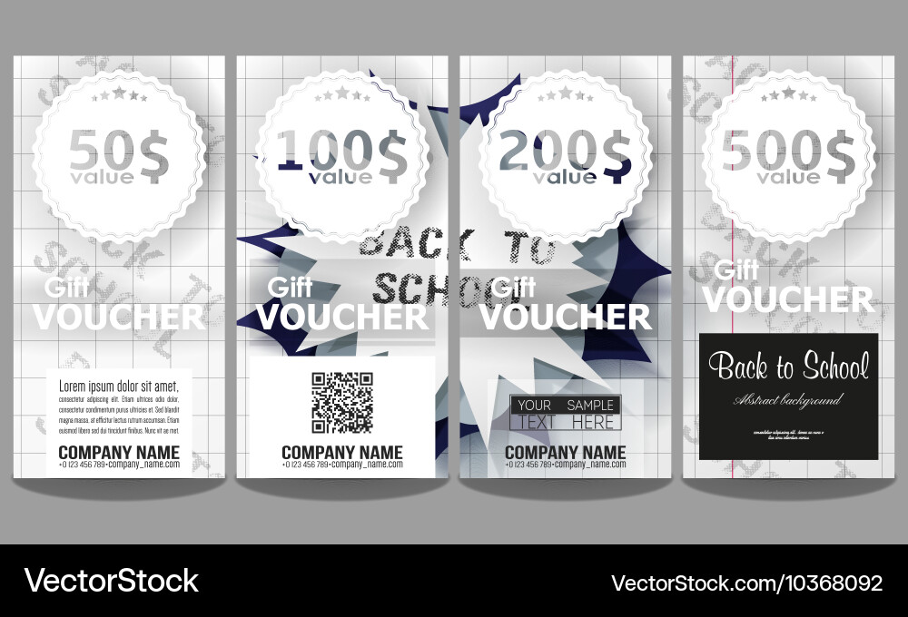 Set of modern gift voucher templates back Vector Image