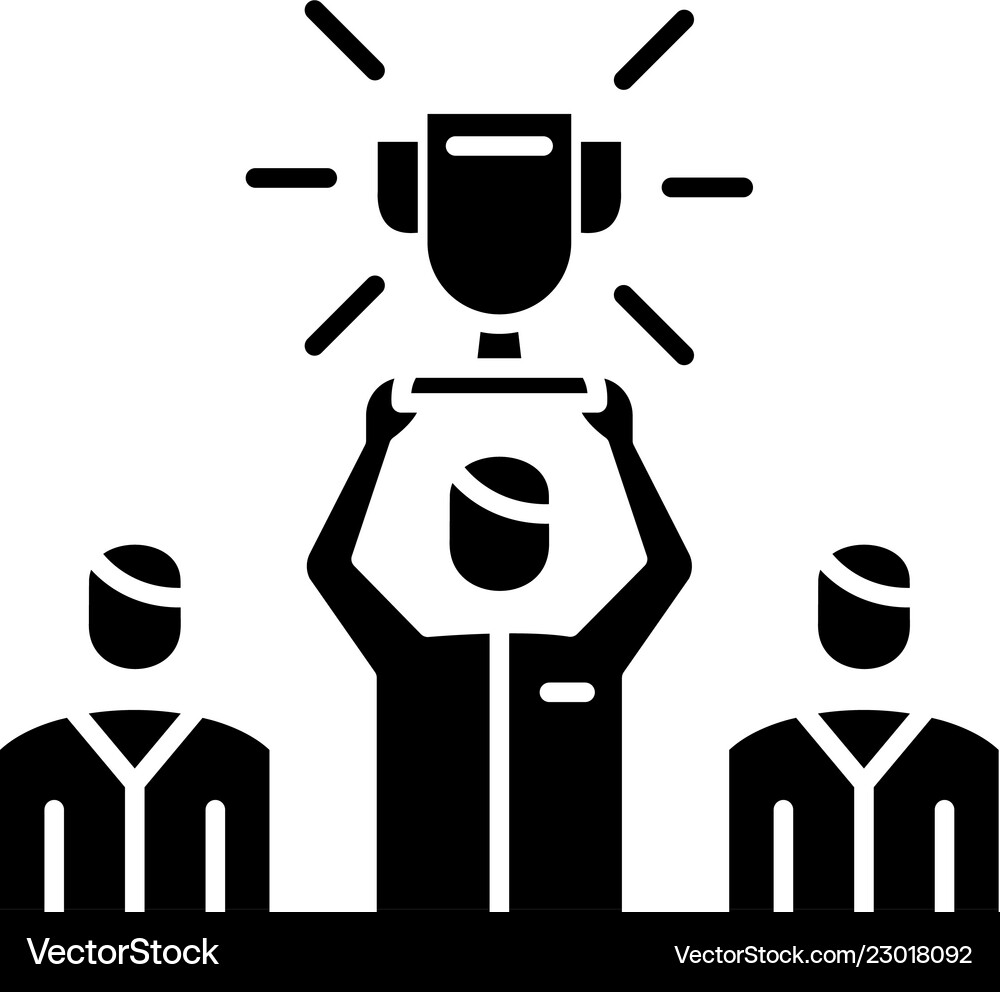 Team leader black icon sign on isolated Royalty Free Vector