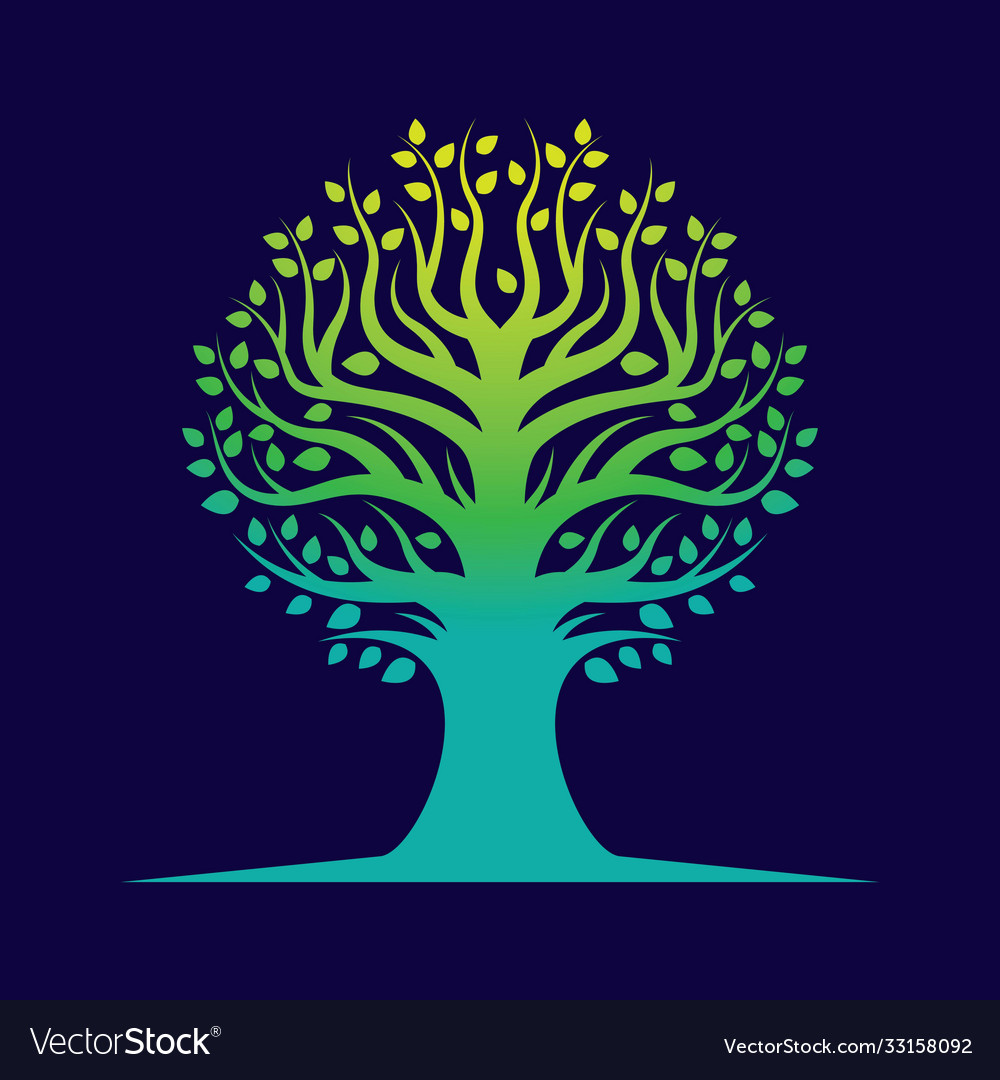 Tree gradient logo template icon Royalty Free Vector Image