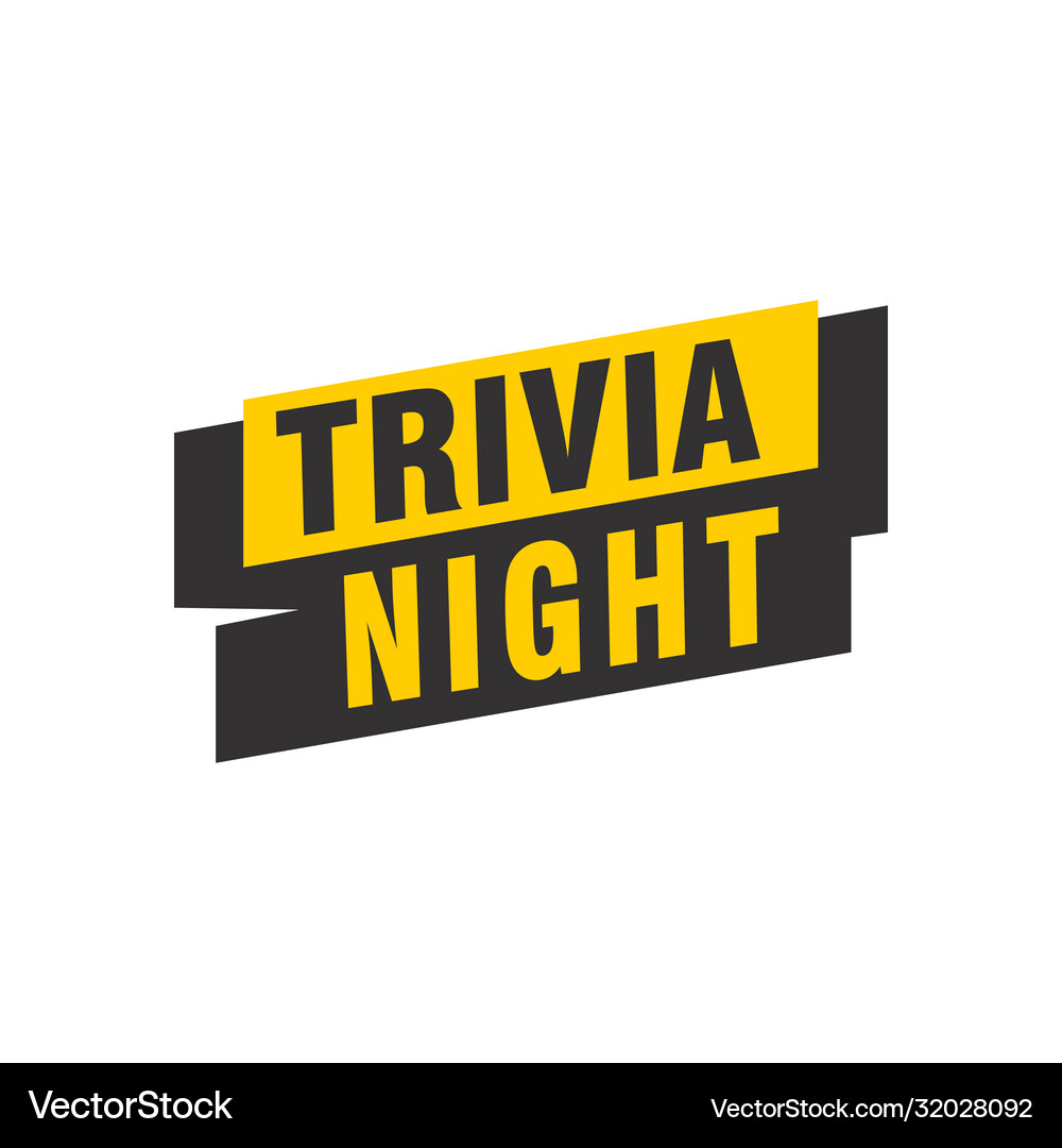 Trivia night labels banners ribbon design Vector Image