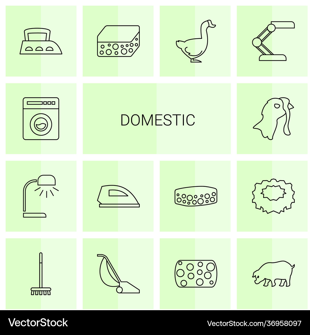 14 domestic icons Royalty Free Vector Image - VectorStock