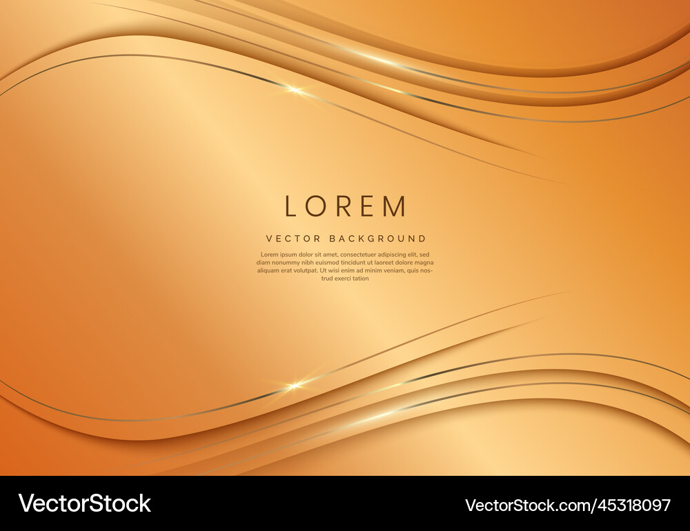 Abstract 3d gold curve template luxury Royalty Free Vector
