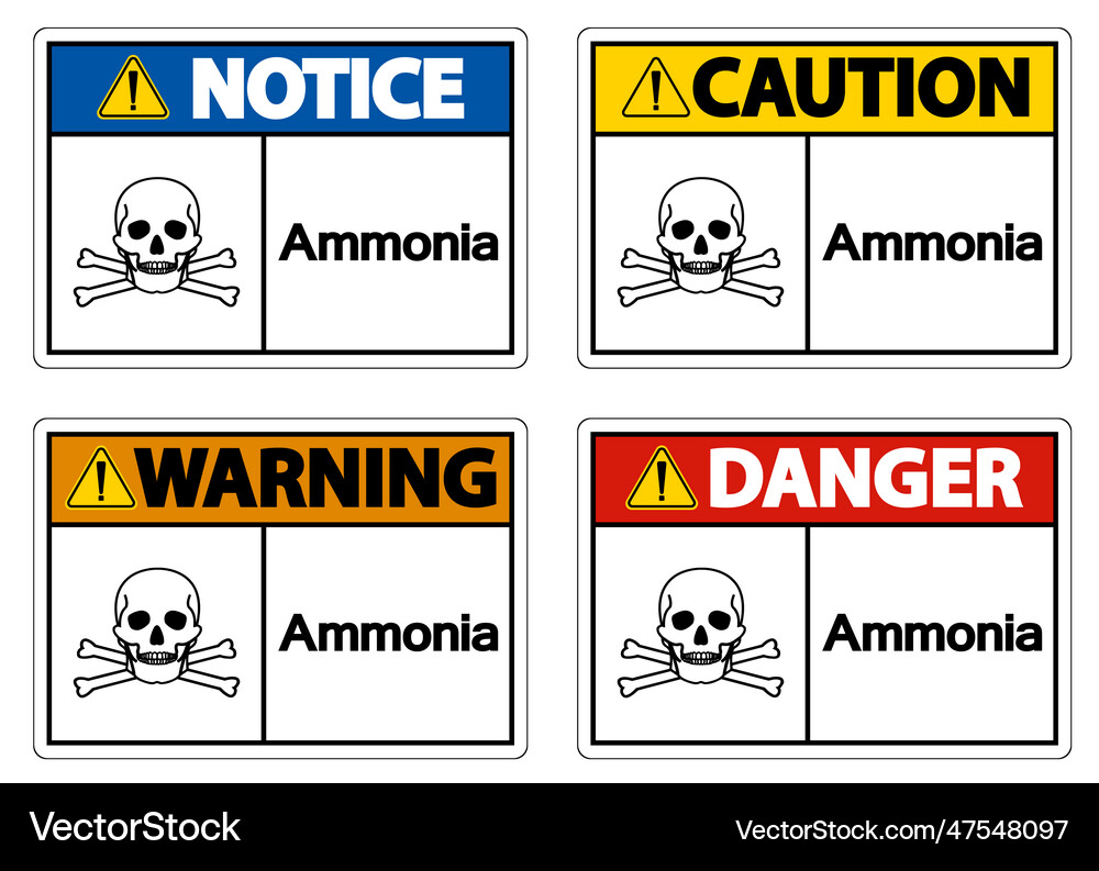 Ammonia symbol sign on white background Royalty Free Vector