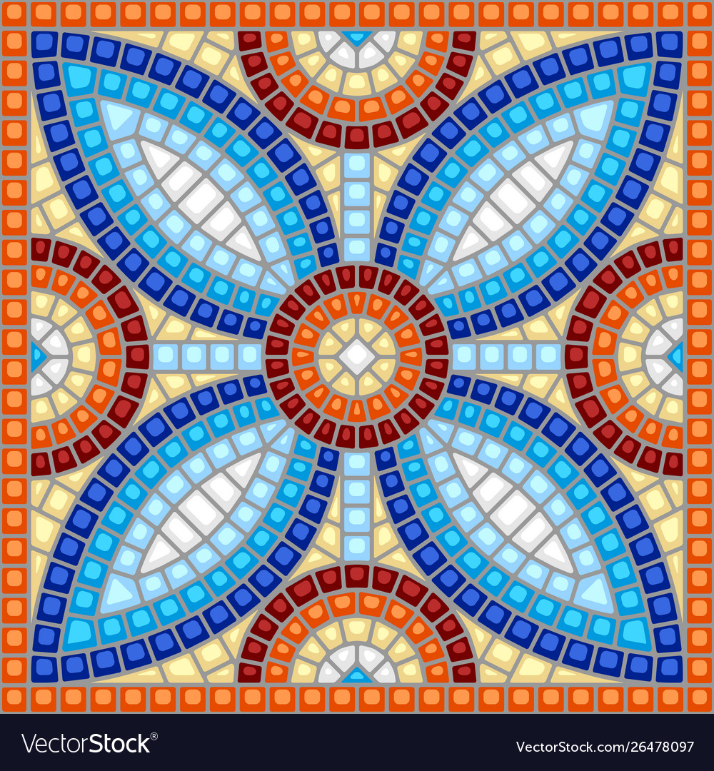 Ancient mosaic ceramic tile pattern Royalty Free Vector