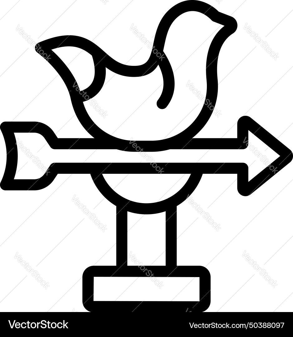 Arrow wind indicator icon outline animal Vector Image