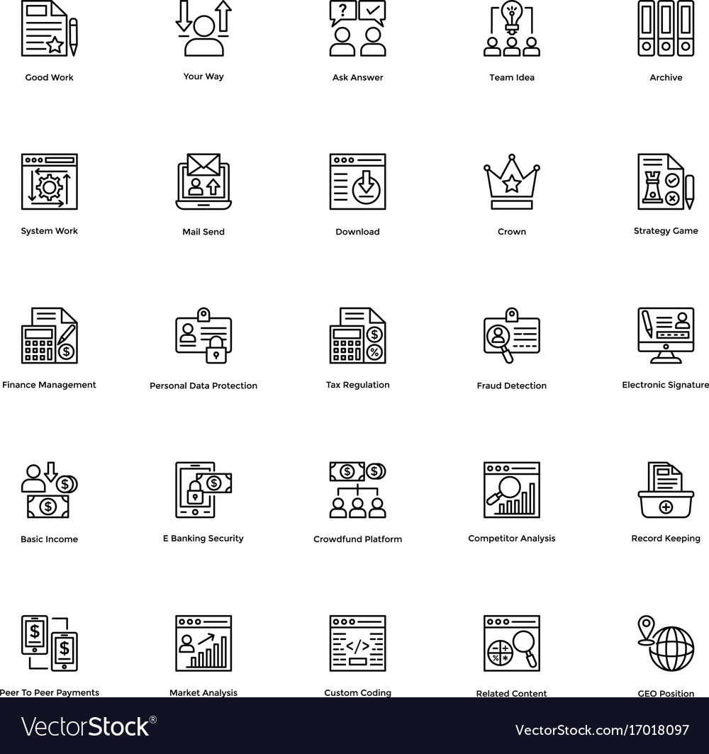 Business and finance line icon 25 Royalty Free Vector Image