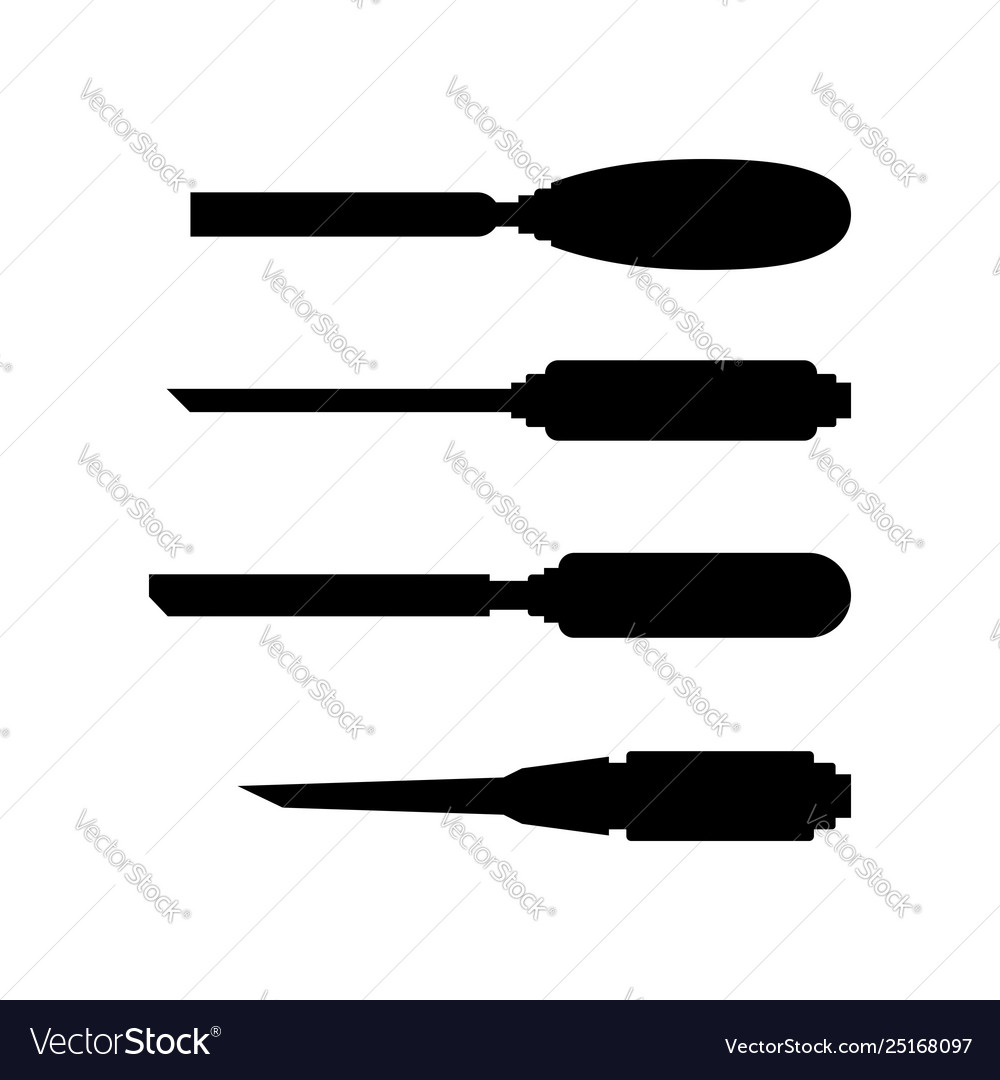 Carving chisel work tool set Royalty Free Vector Image