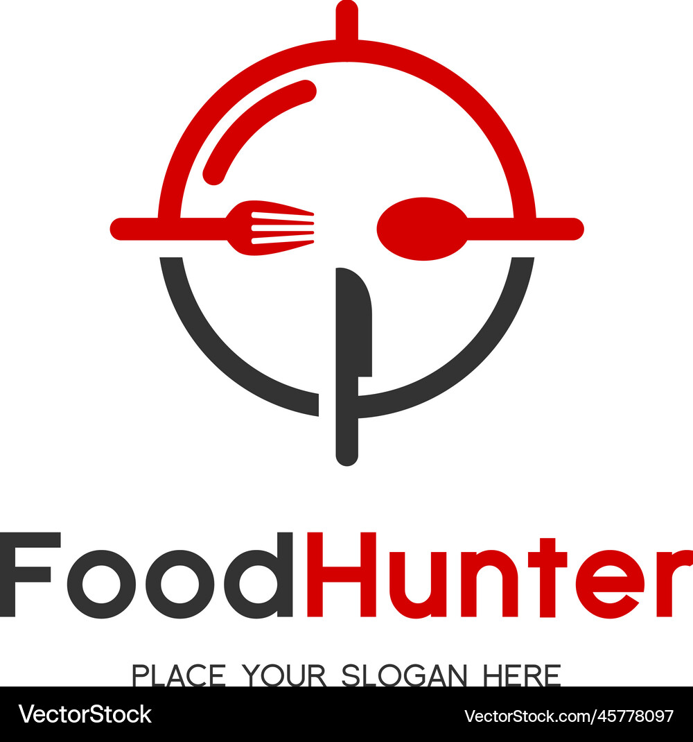 Hunter food logo template this logo with hunt Vector Image