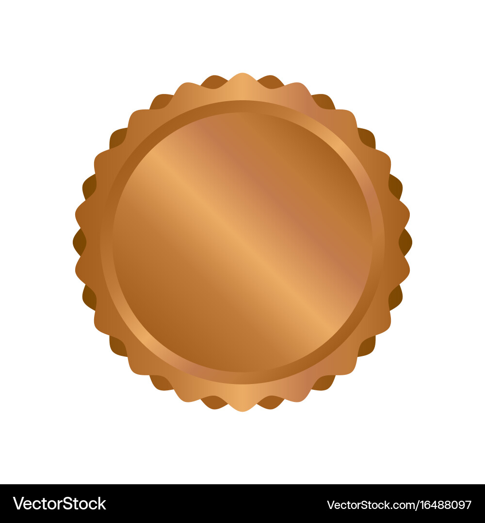 Modern bronze circle metal badges labels Vector Image