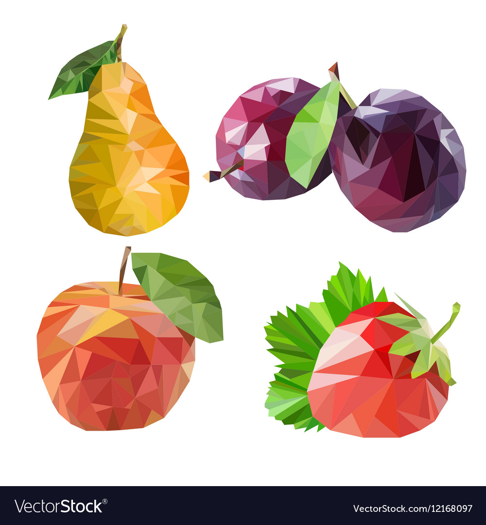 Polygonal fruit Royalty Free Vector Image - VectorStock