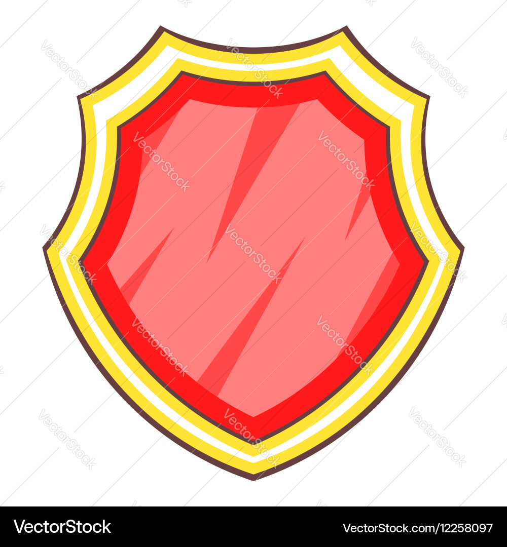 Red protection shield icon cartoon style Vector Image