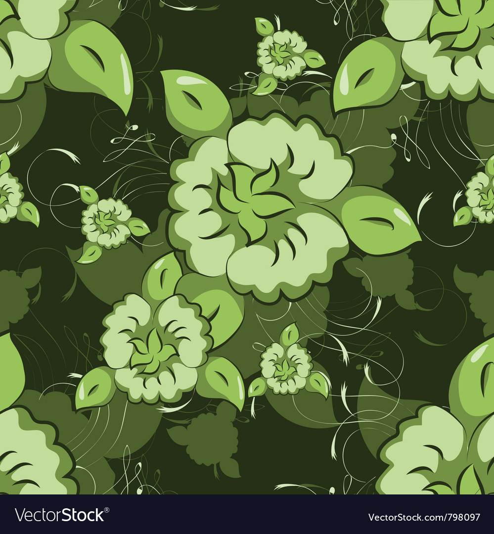 Seamless flowers and leaves Royalty Free Vector Image