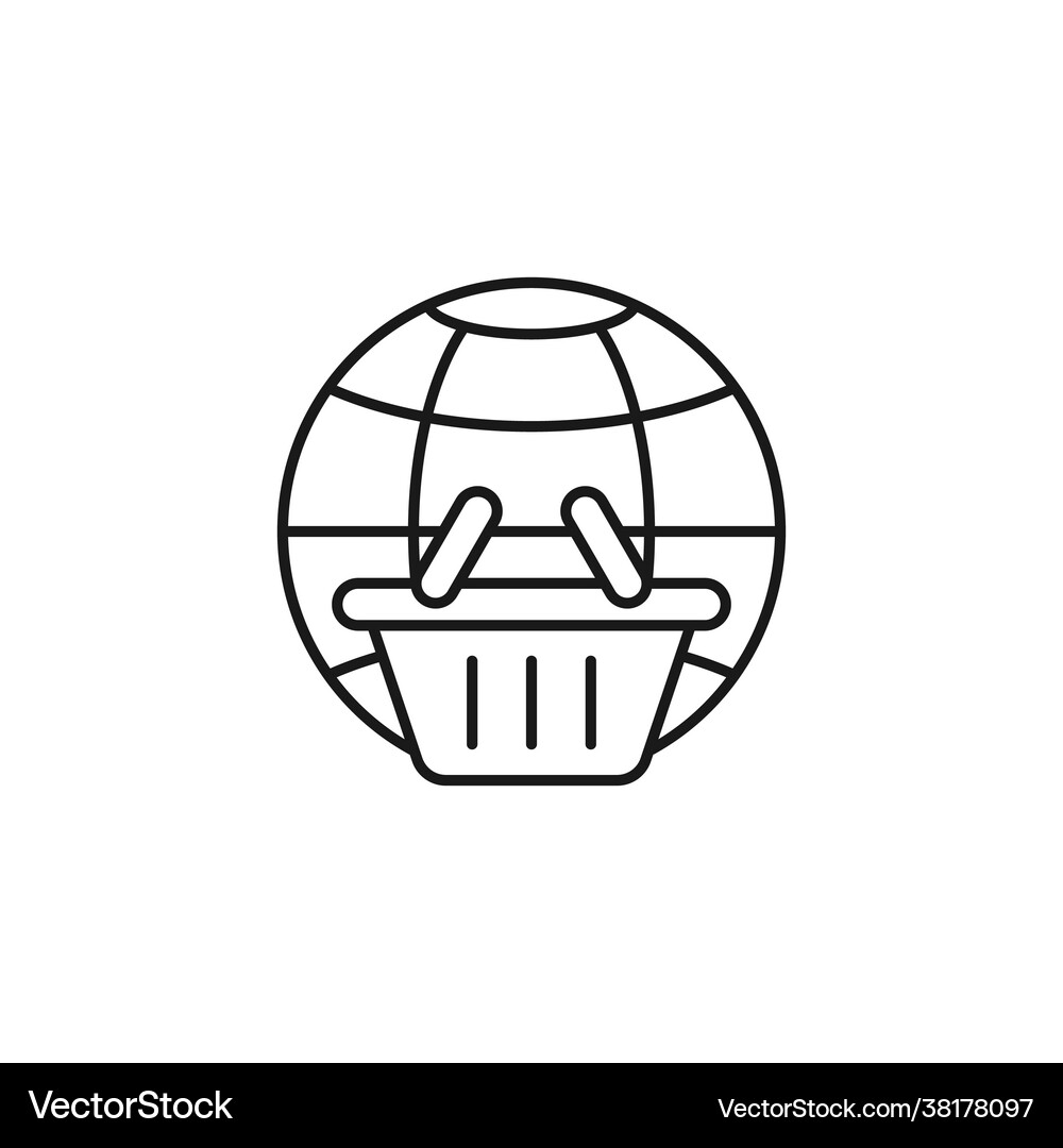 Shopping cart with globe icon design Royalty Free Vector