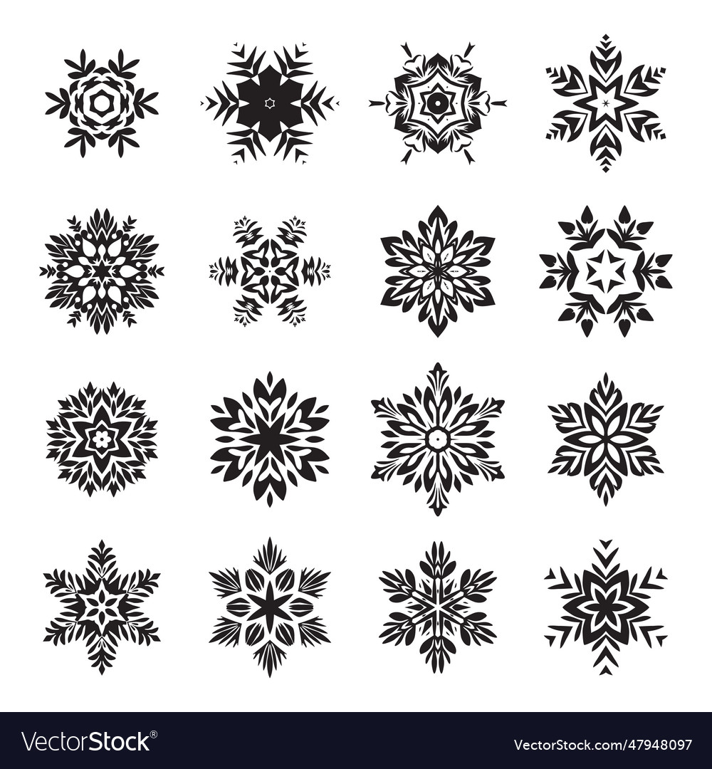 Snowflake icon minimal snow symbol snow flake Vector Image